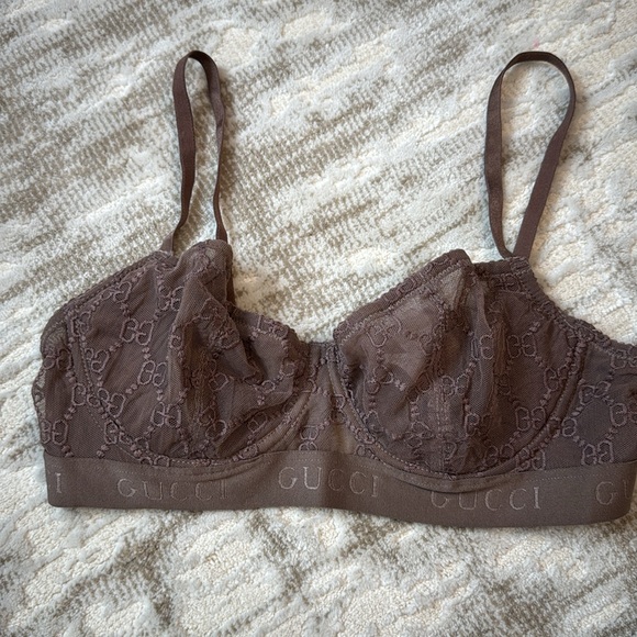 Gucci | Intimates & Sleepwear | Gucci Bra Gucci Sheer Gg Logo Bra ...